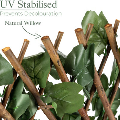 Expandable Artificial Trellis Ivy Leaf Garden Privacy Screening 1m x 2m ...