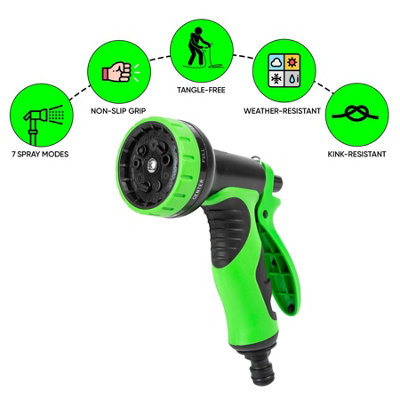 Expandable Garden Hose 30M/100FT With Spray Gun - Green