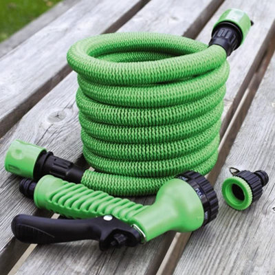 Expandable Green Garden Hose 25ft - Twist, Kink & Tangle Free Flexible ...