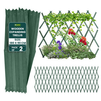 Expandable Wooden Garden Trellis Durable Brass Pinned Water Treated Fir ...