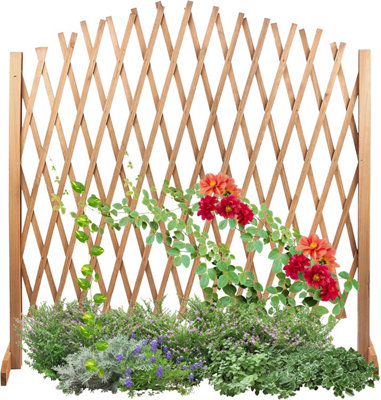 Expandable Wooden Trellis Weather-Treated Natural Wood Garden Trellis ...