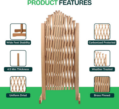 Expandable Wooden Trellis Weather-Treated Natural Wood Garden Trellis ...