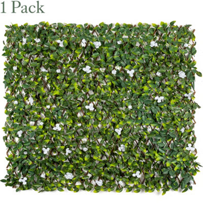Expanding Artificial Trellis Leaf Flower Garden Screening Fence 1m x 2m ...