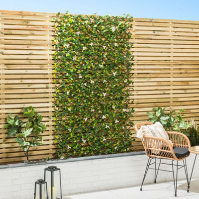 Expanding Artificial Trellis Leaf Flower Garden Screening Fence 1m x 2m ...