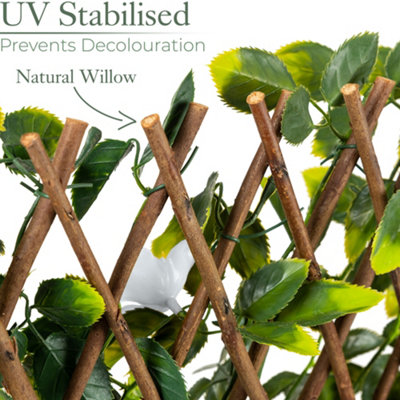 Expanding Artificial Trellis Leaf Flower Garden Screening Fence 1m x 2m ...