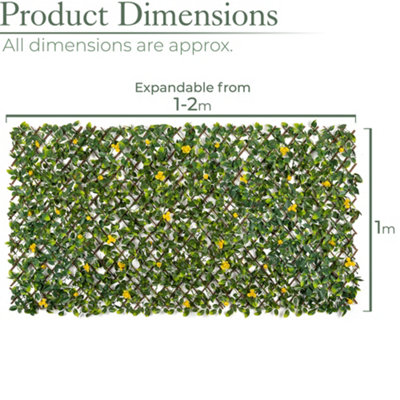 Expanding Artificial Trellis Leaf Flower Garden Screening Fence 1m x 2m ...