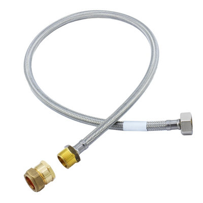EXPANSION VESSEL HOSE 3/4" M TO 3/4" F + 3/4" TO 22MM COMPRESSION ...
