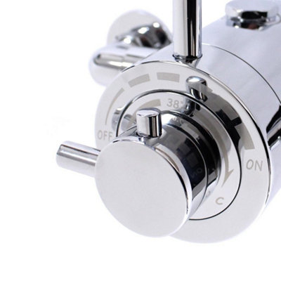 EXPOSED MODERN CONCENTRIC THERMOSTATIC SHOWER MIXER VALVE CHROME - 1 OUTLET