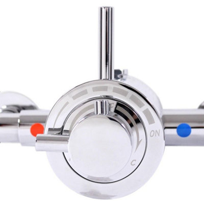 EXPOSED MODERN CONCENTRIC THERMOSTATIC SHOWER MIXER VALVE CHROME - 1 OUTLET