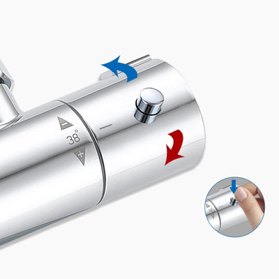 Exposed Round Thermostatic Shower Set in Chrome with Dual Outlets