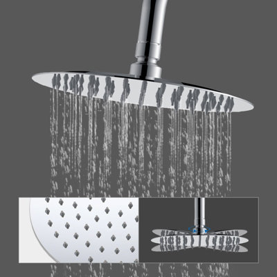 Exposed Round Thermostatic Shower Set in Chrome with Dual Outlets