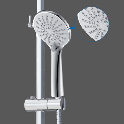 Exposed Round Thermostatic Shower Set in Chrome with Dual Outlets