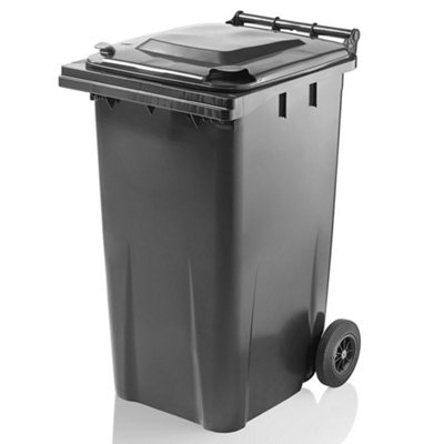 Express Wheelie Bins Black/Grey Outdoor Wheelie Bin for Trash & Rubbish ...