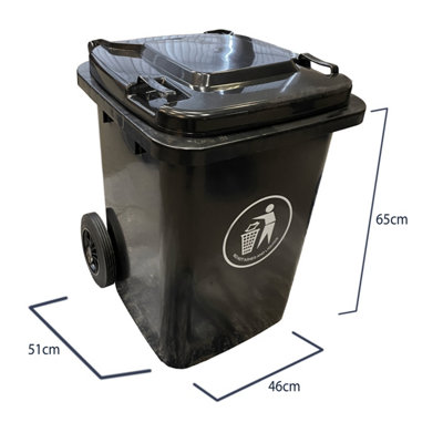 Express Wheelie Bins - Black/Grey Small Outdoor Wheelie Bin for Trash ...