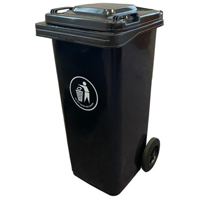 Express Wheelie Bins - Black Outdoor Wheelie Bin for Trash and Rubbish ...