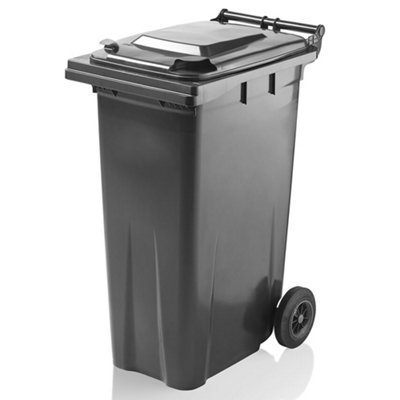 Express Wheelie Bins - Black Outdoor Wheelie Bin for Trash and Rubbish ...