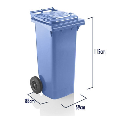 Express Wheelie Bins Black Outdoor Wheelie Bin for Trash and Rubbish Extra Large 360L Council Size