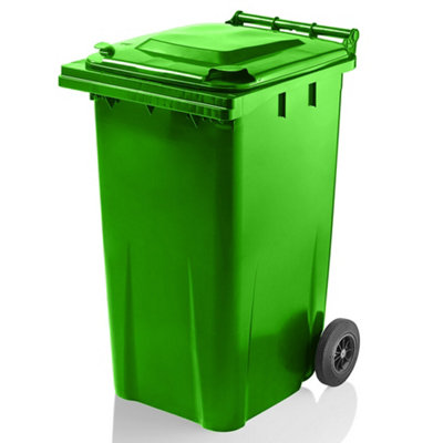 Express Wheelie Bins Green Outdoor Wheelie Bin for Trash and Rubbish 240L Council Size with ...