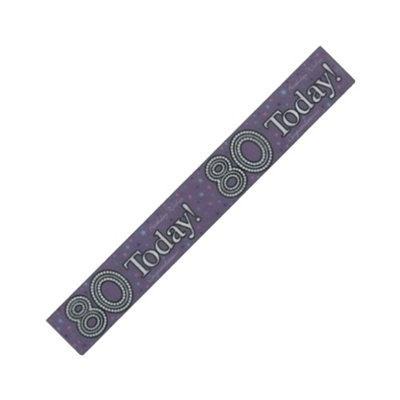 Expression Factory Plastic 80th Banner Purple/White (One Size)