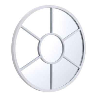 Exquisite Round White Window Decorate Framed Mirror | DIY at B&Q