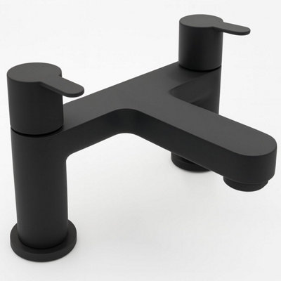 Exstasy Matt Black Bath & Shower Mixer Tap, Dual Lever Bath Filler with ...
