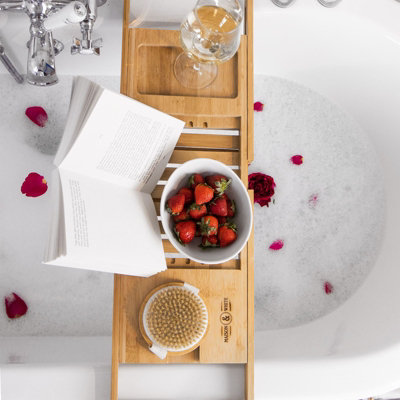 Extendable Bamboo Bathtub Caddy - M&W