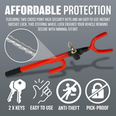Extendable Car Wheel Steering Lock Van Caravan Vehicle Locking ...