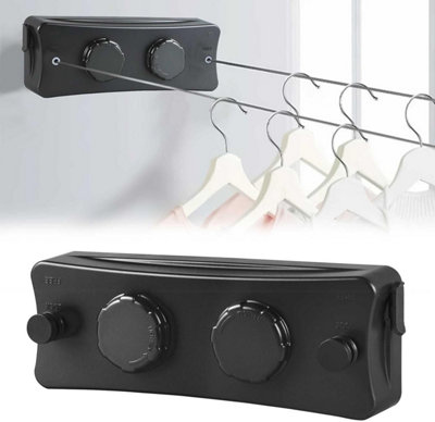 Extendable Clothesline Wall Mount 2 Cords Adjustable Laundry Line Rope ...