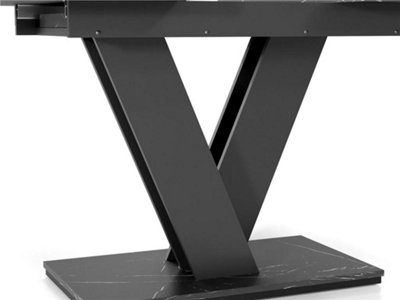 Extendable Dining Table Black Marble Effect Space Saving Small Kitchen ...