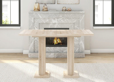 Extendable Dining Table Sonoma Oak Small Extending 6 8 Seater Pillar ...