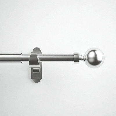 Extendable Klick Fit Curtain Pole Kit 71cm to 120cm Brushed Stainless ...