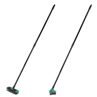 Extendable Outdoor Weed Remover & Wire Broom Angled Bristle Brush for ...