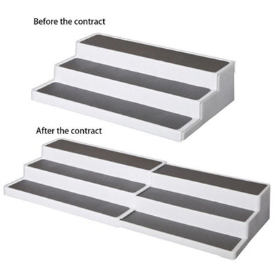 Extendable Shelf 3 Tier Step Jar Tin Spice Storage Rack Cupboard ...