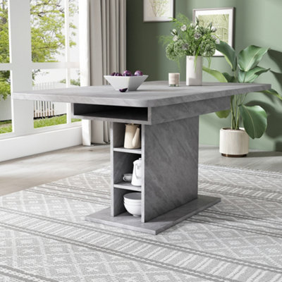 Extendable Space-saving Dining Table with Storage Grey