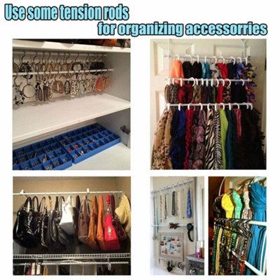 Extendable Spring Rods Loaded Telescopic Net Voile Tension Curtain Rail ...