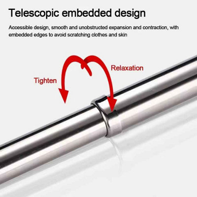 Extendable Stainless Steel Wardrobe Clothes Rod Adjustable Closet Rail ...