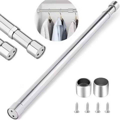 Extendable Stainless Steel Wardrobe Clothes Rod Adjustable Closet Rail ...