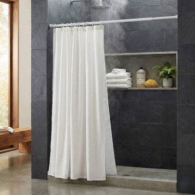 Extendable Tension Shower Curtain Rod Telescopic Adjustable Bathroom ...