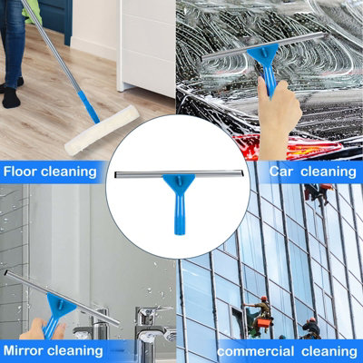 Extendable Window Cleaning Kit with Pole, Squeegee & Microfibre Scrubber - 40" Reach
