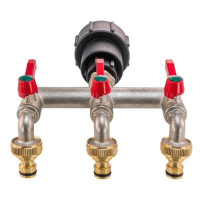 extender cap+triple outlet manifold for ibc tanks with 2" s60x6 coarse ...