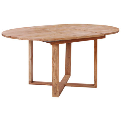Extending Acacia Wood Dining Table 116/156 x 116 cm Light LEXINGTON ...