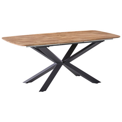 Extending Dining Table GAIRDNER Brown 140/180 cm 90 cm