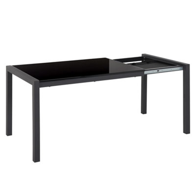 Extending Dining Table GRANADA Black 120/160 cm 80 cm