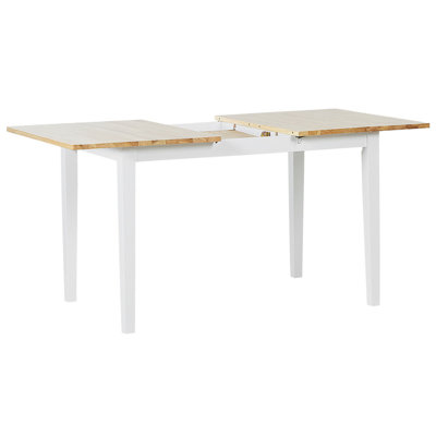 Extending Dining Table HOUSTON Brown/ White 120/150 cm 80 cm Wood