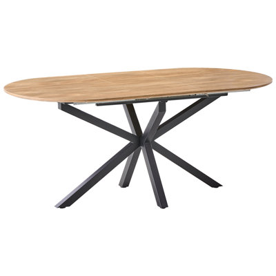 Extending Dining Table MACQUARIE Brown 140/180 cm 90 cm