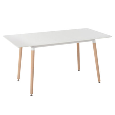 Extending Dining Table MIRABEL White 120/150 cm 80 cm