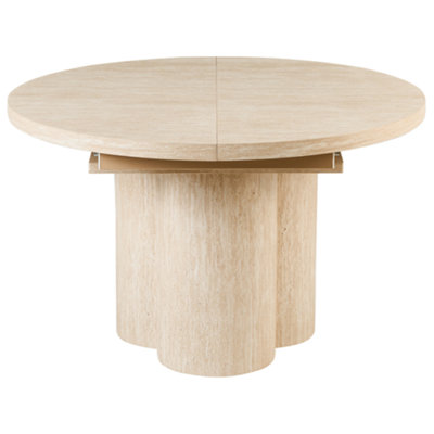Extending Dining Table MORAINE Travertine Effect 120/160 cm 120 cm