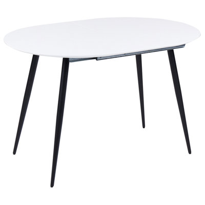 Extending Dining Table STAVERTON White 120/160 cm 80 cm