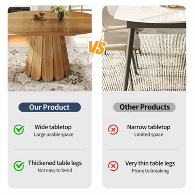 Extending Round to Oval Wooden Dining Table, Adapts from Round to Oval ...