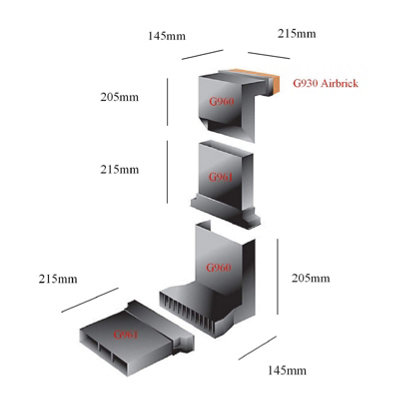 Extension Sleeve for Underfloor Adjustable Telescopic Cavity Wall Vents ...